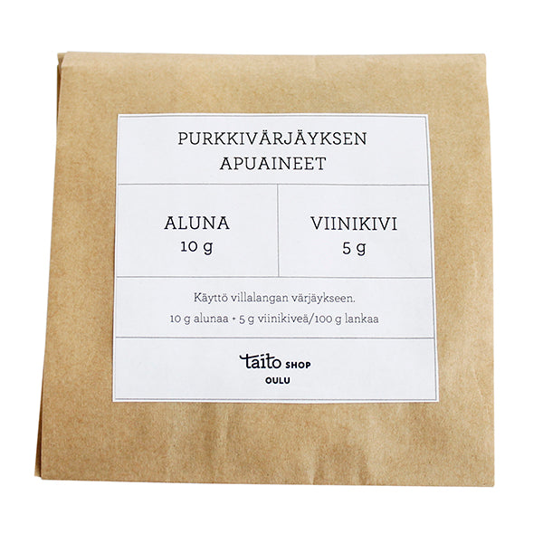 Purkkivärjäyksen apuainepussi aluna ja viinikivi I Taito värjäys ...